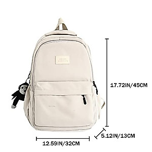 JARKJARD Aesthetic Backpack Cute Kawaii Backpack for School College Backpack Large Capacity Bookbags for Girls Women Students Casual Travel Daypacks Solid Color(Black)