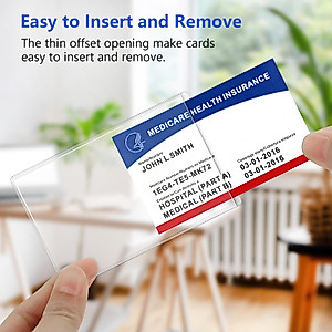 MaxGear New Medicare Card Holder Protector Sleeves 6 Pack, 12 Mil Clear PVC Water Resistant Medicare Card Protectors Sleeves for New Medicare Card, Business Cards, Social Security Card Protector