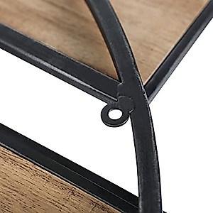 SOFFEE DESIGN Wall Mounted Geometry Flower Rack Home Decoration Layer Wall Shelves Metal Rack Wood Wire Kitchen Floating Hive Bedroom Iron Storage Black Room, 4-Tier Round Shape