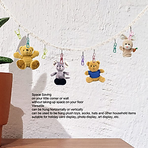 Generic Hanging Stuffed Animal Storage Chain Space Saving Wall Toy Storage Decor with Clips and Hooks for Children's Room (White), Genericetra9q8dzo-11