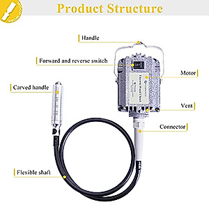 YUCHENGTECH Flex Shaft Rotary Tool Flexible Shaft Grinder Rotary Tool Electric Chisel Electric Wood Carving Tools for Wood Carving Buffing polishing Sanding 18000-20000RMP (110V)