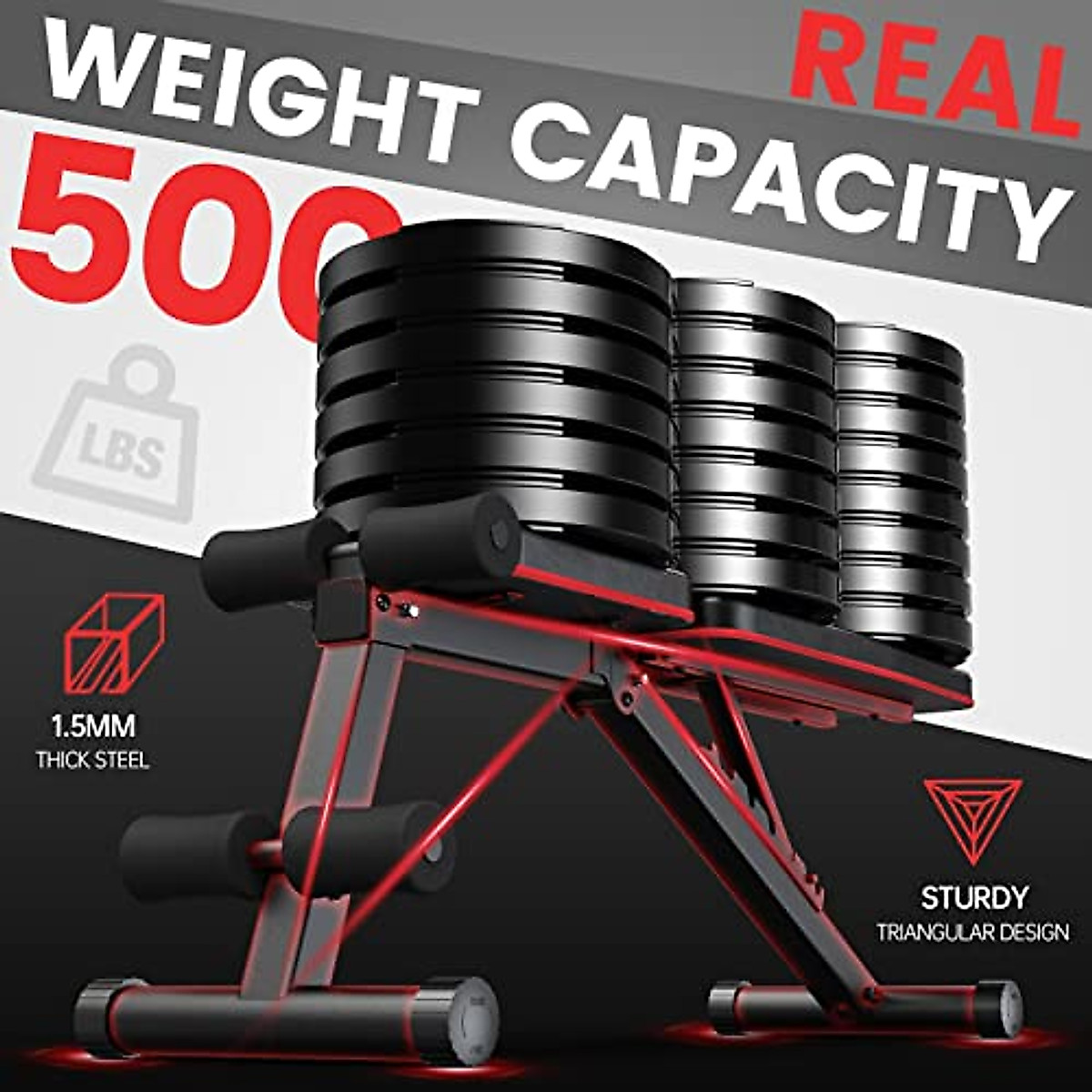 PASYOU Adjustable Weight Bench Full Body Workout Multi-Purpose Foldable Incline Decline Exercise Workout Bench for Home Gym