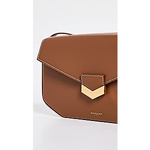 DeMellier Women's Midi London Crossbody, Tan w/Ecru Stitching, One Size