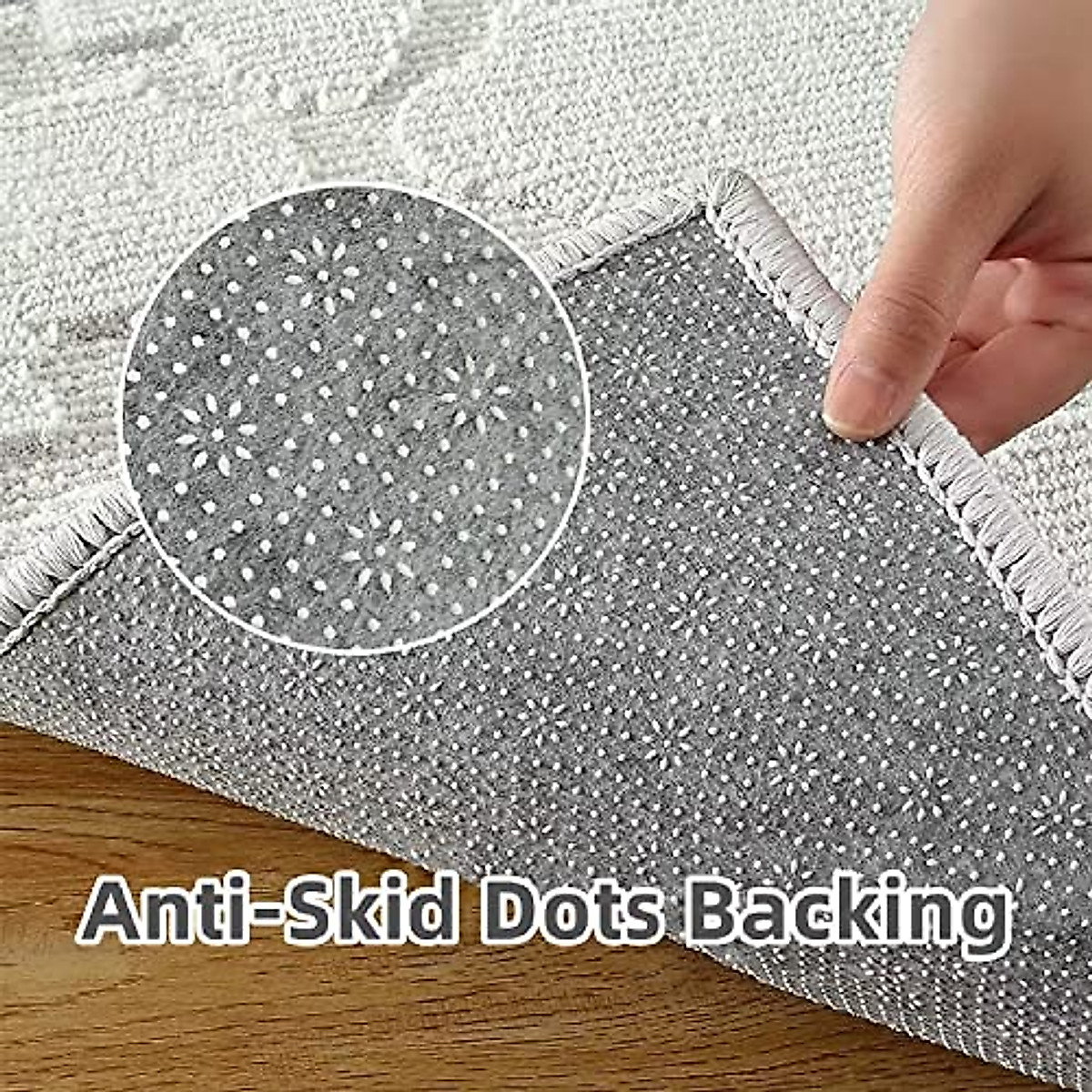 GlowSol Large Area Rug 8x10 Shag Rug for Bedroom Solid Diamond Lattice Rug Boho Moroccan Area Rug Tufted Carpet Modern Geometric Area Rug Non-Shedding Home Decoration Area Rugs, Beige