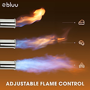 Bluu Propane Cooking Torch,Charcoal Lighter, Kitchen Blow Torch Grill Gun for Sous Vide & Searing Steak & BBQ & Creme Brulee, Campfire Starter, Butane Torch, Multi-Function Food Torch