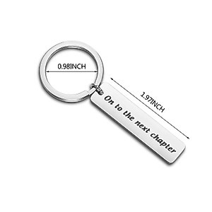 WUSUANED On to the Next Chapter Keychain Retirement Gift Graduation Gift Divorce Gift (Next chapter keychain)