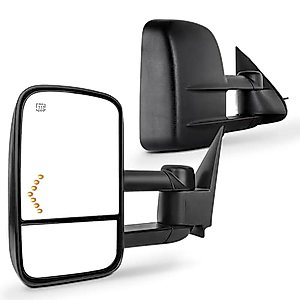 SCITOO Towing Mirrors fit for Chevy for GMC Pickup Truck 2003-2007 for Chevy for GMC for Silverado for Sierra Power Heated Signal Telescopic Pair Mirrors GM1320355 GM1321355