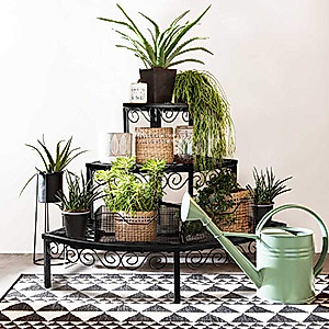 FOYUEE Corner Plant Stand Outdoor Metal 3 Tier Stands For Multiple Plants Ladder Potted Indoor Shelf Holder Rack