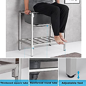 Stainless Steel Utility Sink Free Standing Single Bowl Commercial Restaurant Kitchen Sink w/ Storage Shelve Laundry tub for Indoor Outdoor Garage Backyard 27.9x18.5in 1