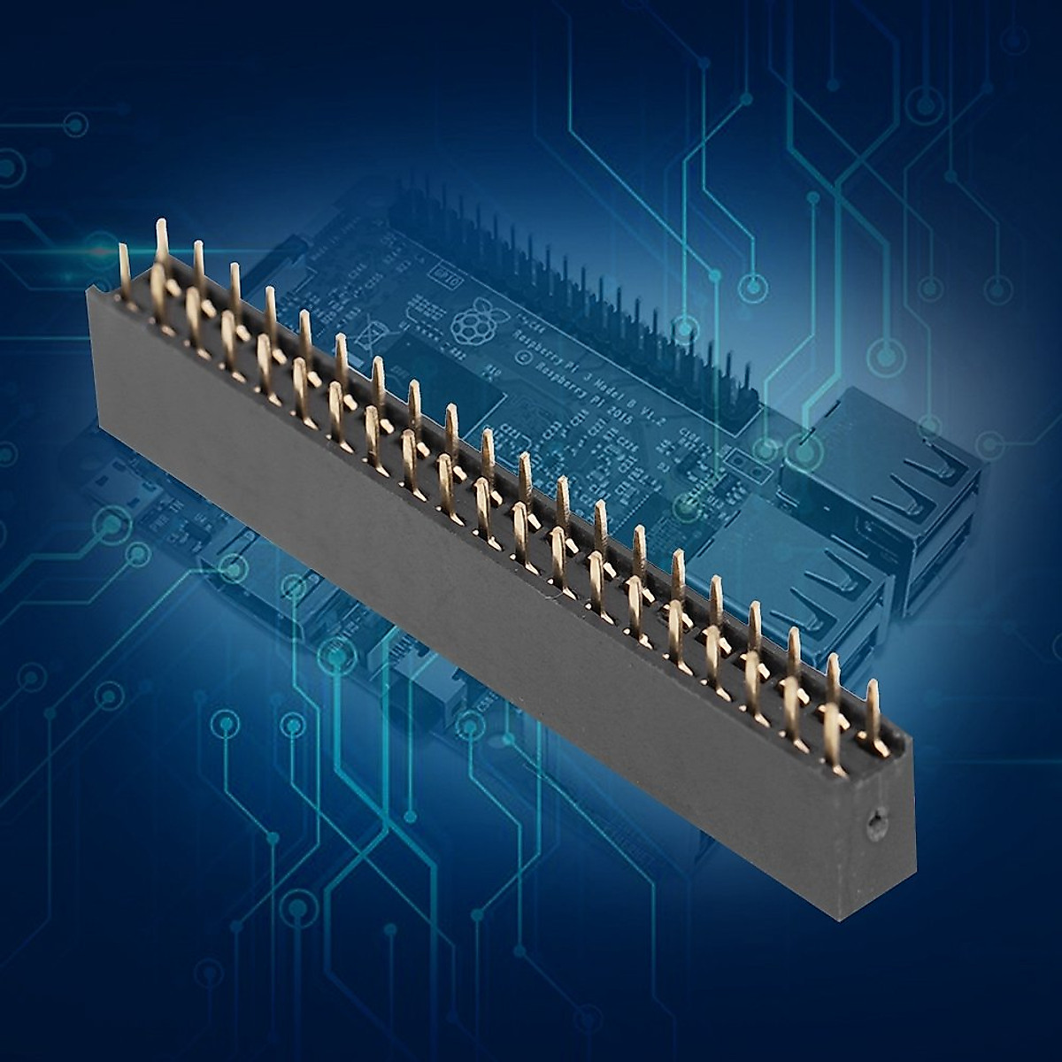 5Pcs Female Pin Headers, 2x20 Pins 2.54m Dual Row Short Pin Headers Connector, PCB Board Pin Header Strip for Raspberry Pi