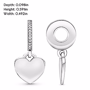 PANDORA Heart Dangle Charm - Compatible with PANDORA Moments Bracelets - Jewelry for Women - Made with Sterling Silver & Cubic Zirconia