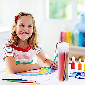 8 PCS Extendable Plastic Paint Brush Case Clear Long Paint Brush Holder Tube Storage Paintbrush Organizer Pencil Container Dustproof Watercolor Pen Container for Drawing Tools Makeup Artist Travel