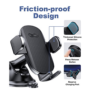 Universal Car Phone Holder Mount for Dashboard Windshield, Military Hands-Free Cell Phone Stand Automobile Cradles Truck Accessories Fit for All iPhone Android Smartphones