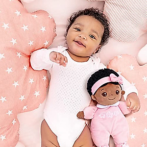 OUOZZZ Soft Black Baby Dolls for Girls - First African American Baby Dolls Multicultural Plush Rag Doll Sleeping Cuddle Buddy Doll Toy for Kids 10"