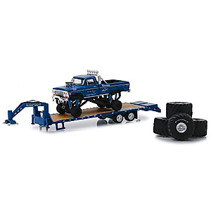 Greenlight 30054 Bigfoot #1 1974 F 250 Monster Truck on Gooseneck Trailer w/Replacement Tires (Hobby Exclusive) 1:64 Scale