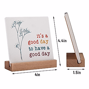 Positive Decor Motivational Gifts for Women, It's a Good Day Sign Inspirational Desk Art Decor, Emotion cheerful Support Mindset Good Vibes Decoration for Home Office