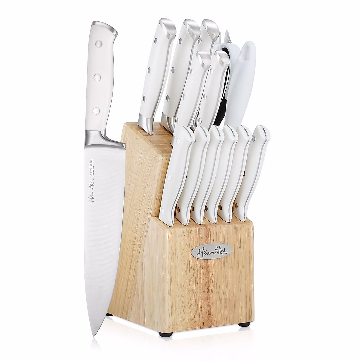 Kitchen Knives Set, Harriet 14-Piece Knife Block Set with Multifunctional Kitchen Shear and Sharpening Steel, High-Carbon Stainless Steel Chef Knife Set, Classic Forged Triple Rivet