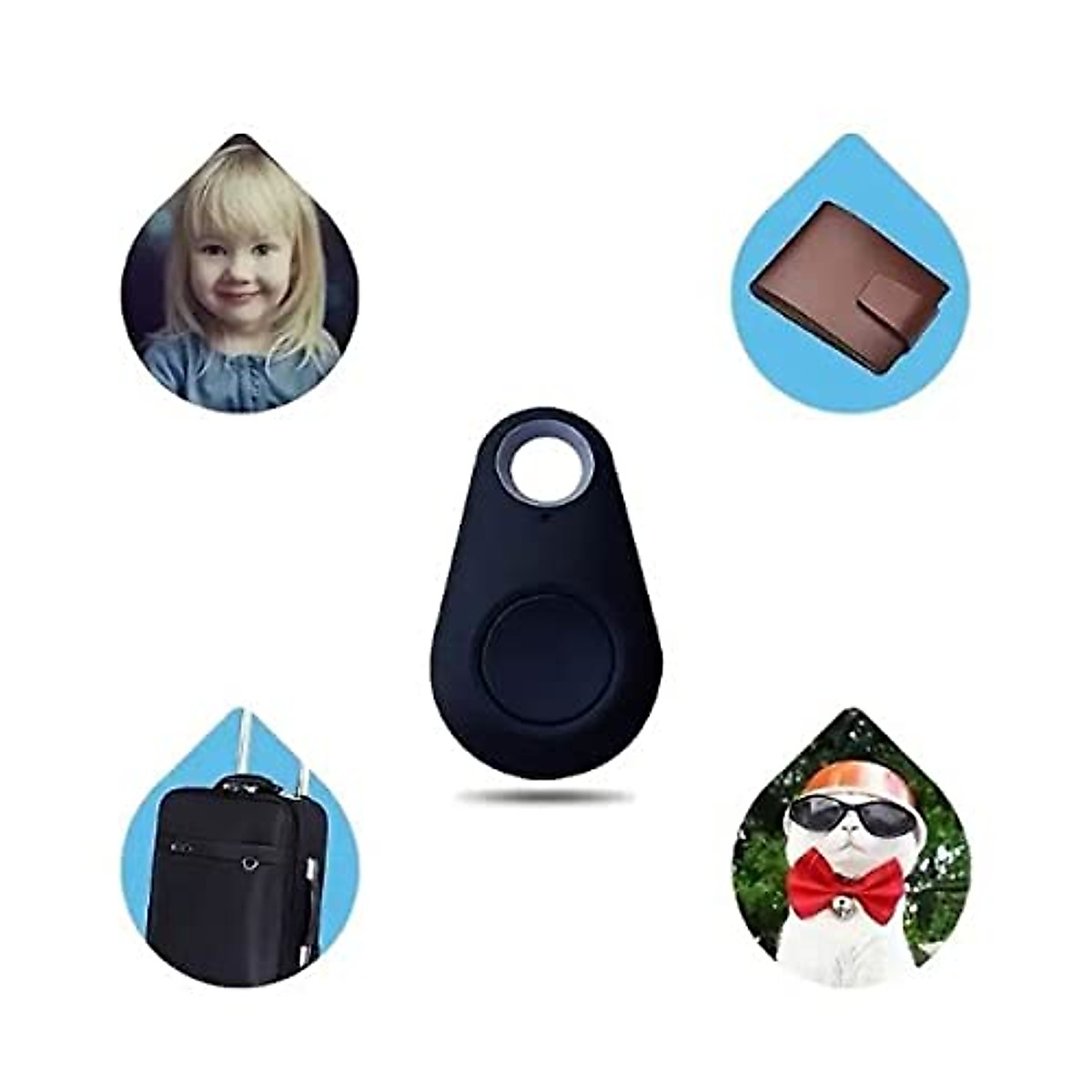 1 Pieces Smart Trackable Key Finders! Pet Locator Keychains GPS Tracking Devices! Bluetooth Smartphone Keychain Alarms! Anti-Lost Tag Alarms for Kids Pets Cats Dogs Backpacks! (Blue)