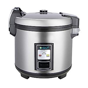Onlicuf Commercial Electric Stainless Steel Rice Cooker 60-Cup Cooked (30-Cup UNCOOKED) 1350W for Restaurant