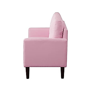 Lambgier Loveseat Sofa 52-in Small Sofa – Modern Loveseat Couch for Compact Living Space Bedroom – Pink Loveseat