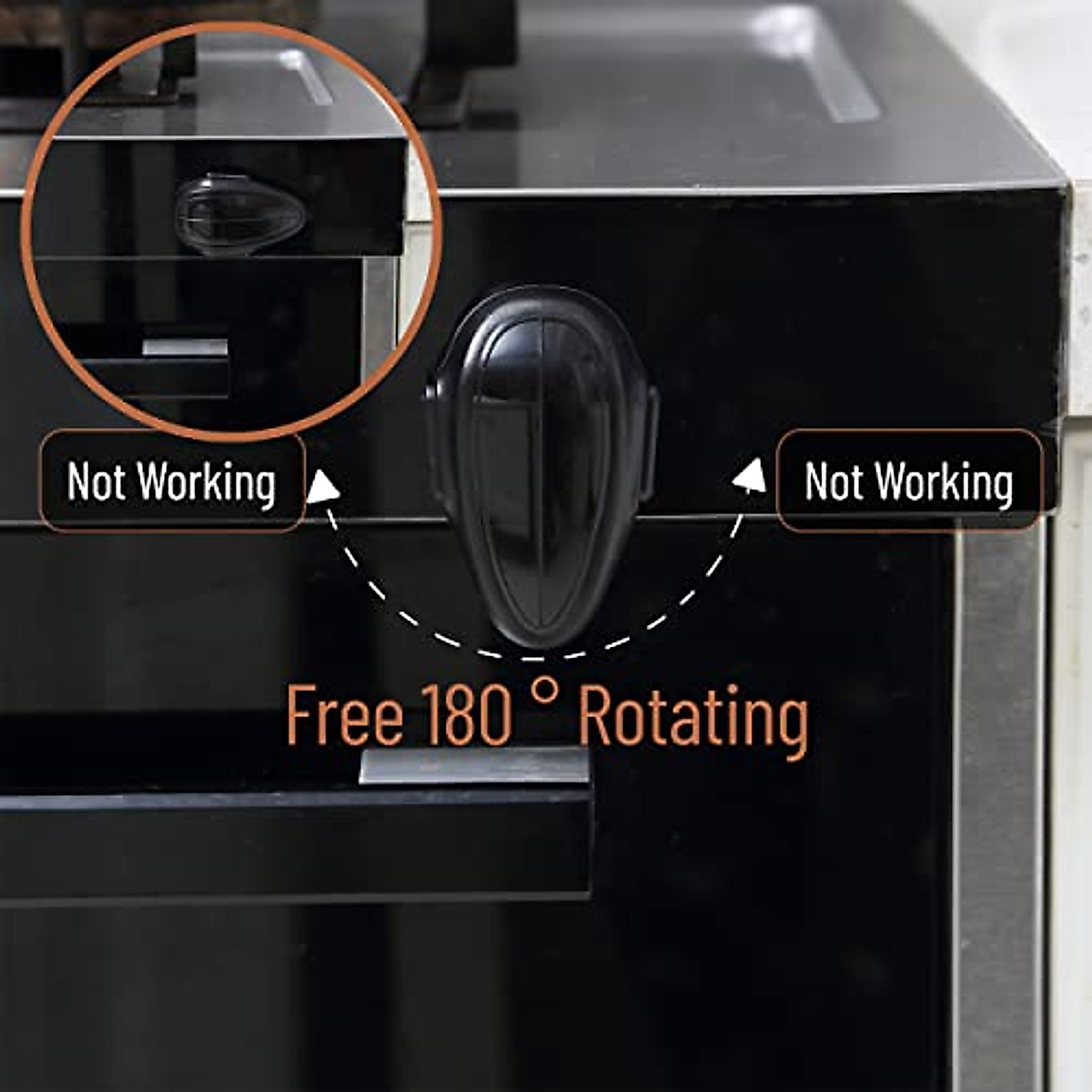 Mr. Pen- Oven Lock Child Safety, 1 Pack, Black, Heat-Resistant Oven Lock, Stove Child Proof, Stove Baby Proof, Stove Locks Child Safety, Oven Baby Proofing, Oven Safety Locks for Babies