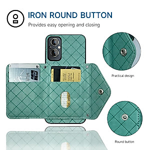 Compatible with OnePlus Nord N20 5G Wallet Case with Crossbody Shoulder Strap and Stand Leather Credit Card Holder Lanyard Cell Phone Cover for One Plus N 20 G5 1 Plus 20N 1plus One+ 1+ N205G Green