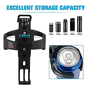 KEMIMOTO ATV Cup Holder Motorcycle Bottle Holder Universal Drink Holder with 0.6-1.75in Metal Clamp Bike Cup Holder for 20oz Bottle for Boat, Stroller, Walker, Wheelchair, Kayak, Scooter, Golf Cart
