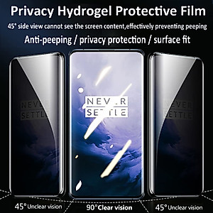 YiiLoxo Hydrogel Film Privacy Screen Protector Compatible with OnePlus 7 Pro/OnePlus 7T Pro [Anti-Spy] High-sensitivity Soft Protective Film [Not Tempered Glass]