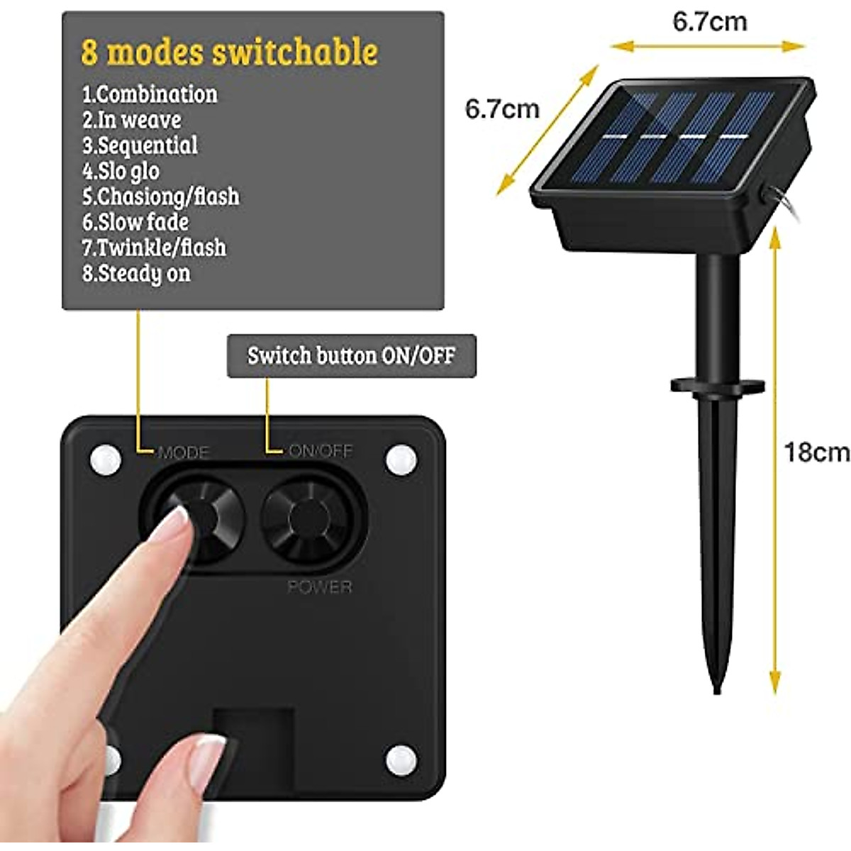 Solar Rope Lights, 2 Pack 8 Modes Solar Rope Lights Outdoor Waterproof IP65 with 100 LED, 40 Feet Solar Tube Lights for Poolside, Garden, Fence, Walkway (Cold Light)