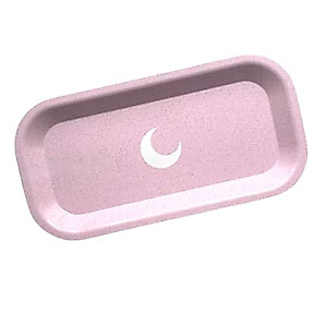 Brando Moon Small Tray - Pink Lightweight Plant Based Tray - Made from Plants - Eco Friendly Low Carbon Kitchen Tool - Curved Edges and Smooth Surface - Travel Size 8 x 4.1 inches