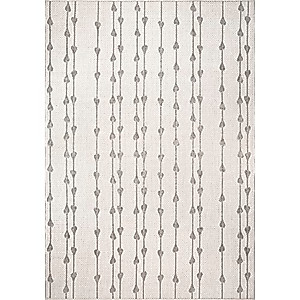 nuLOOM Kiernan Vertical Teardrop Stripe Indoor/Outdoor Area Rug, 8' x 10', Grey