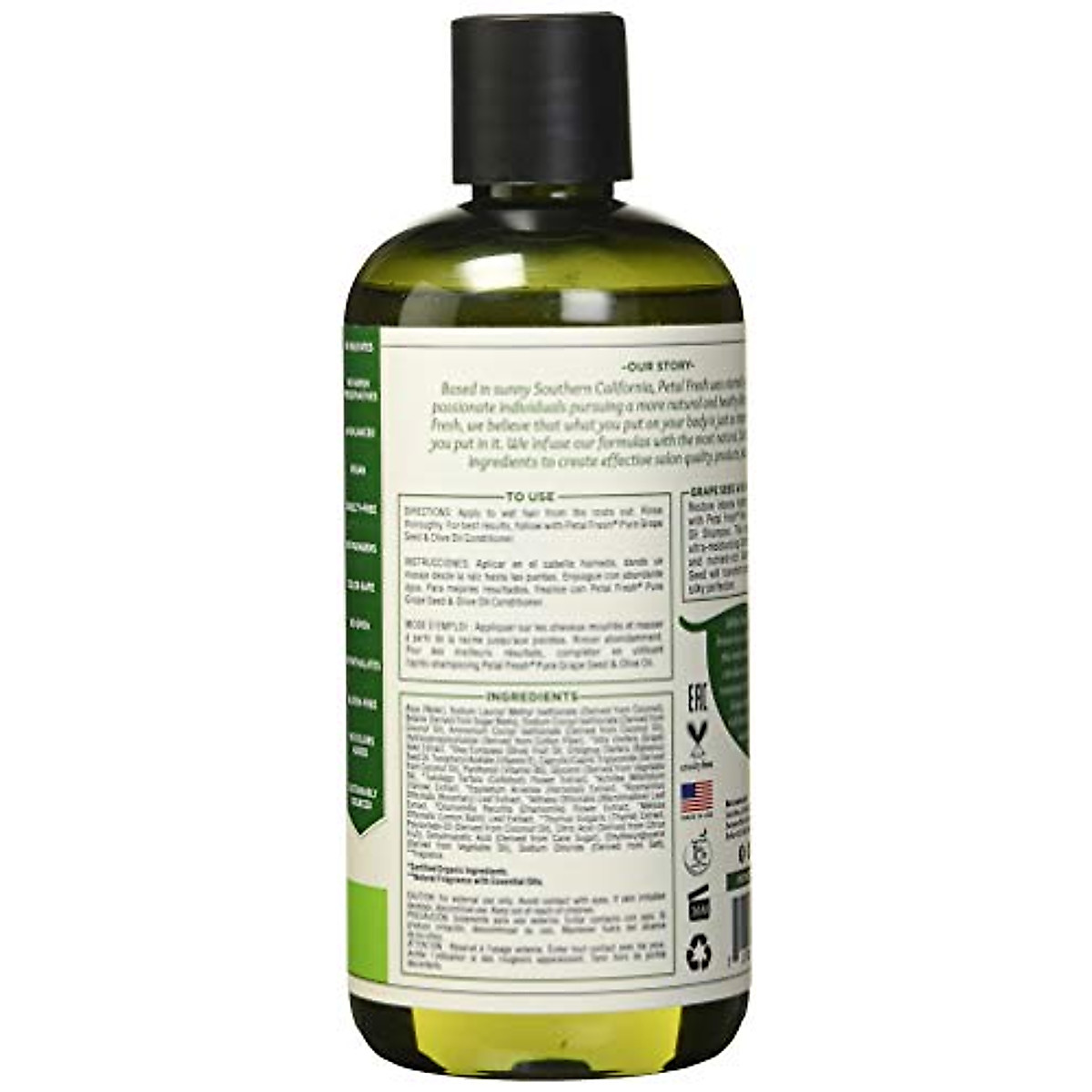 Bio Creative Lab Petal Fresh Shampoo, Grape Seed and Olive Oil, 16 Ounce