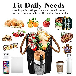 Lunch Bag Women, Lunch Box Lunch Bag for Women Adult Men, Small Leakproof Cute Lunch Tote Bags Large Capacity Reusable Insulated Cooler Lunch Container for Work Office Picnic or Travel (Black)