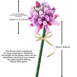 Cihely Flower Bouquet Building Blocks Kits Rose 3Pack 601239, Artificial Flowers Building Project to Release Stress and Focus The Mind, for Birthday Gifts to Adults/Teens(100+ Pieces)