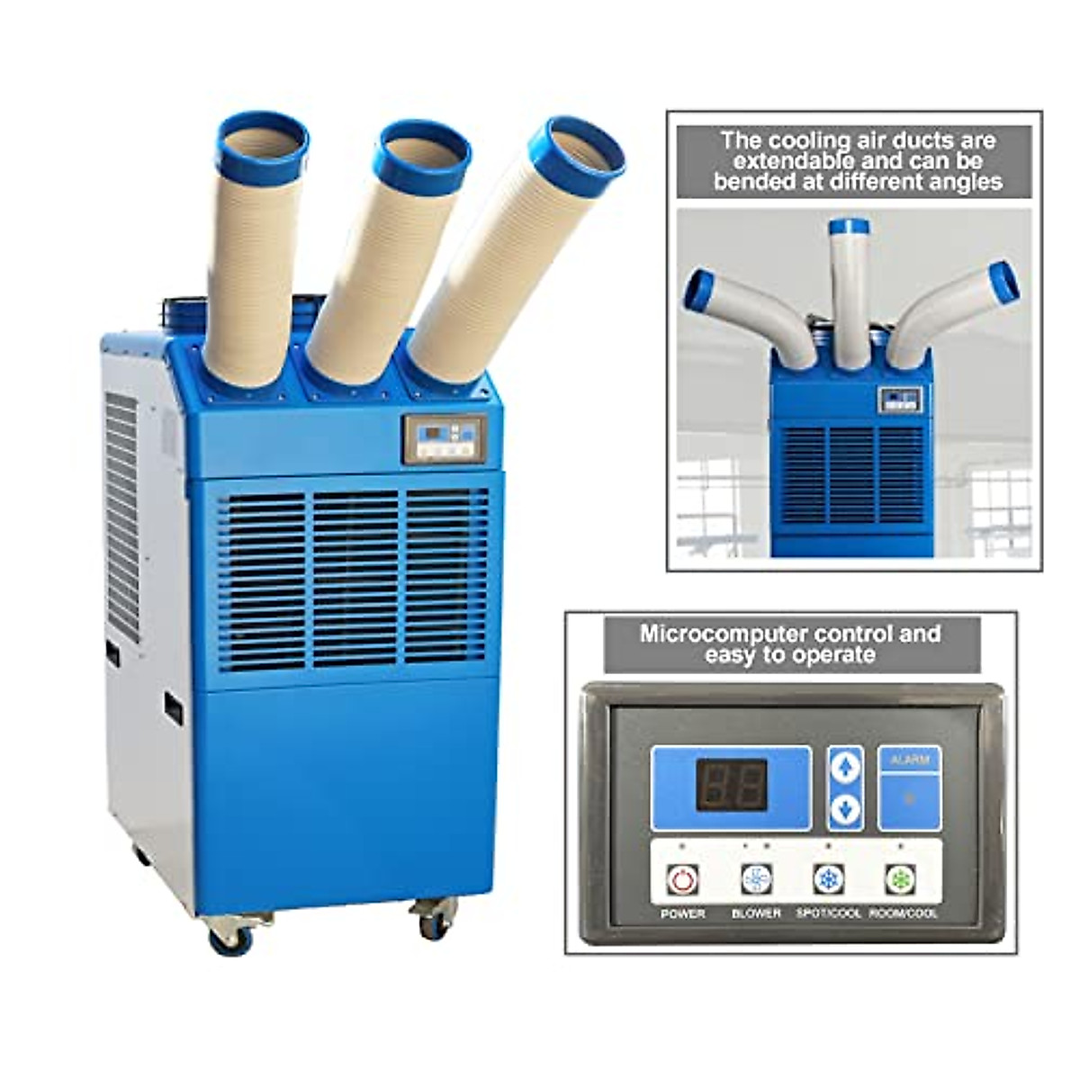 TECHTONGDA Industrial Spot Cooler Air Conditioner Commercial Mobile Outdoor Cooling Aircon 220V Three Column 910m³/h