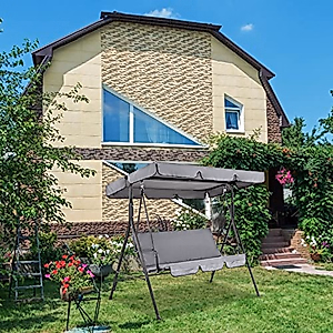 Patio Swing Cushion Cover, All Weather Patio Swing Cover Canopy Cover, 59x20x4in Waterproof Dustproof Swing Chair Protector, Patio Swing Cushion Cover Replacement for Courtyard & Garden