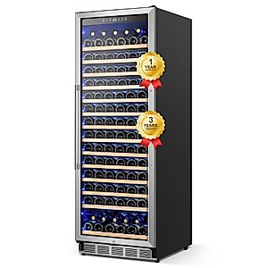 Wine Fridge Freestanding,173 Bottles 24 Inch Wine Cooler Refrigerator, Tall Wine Fridge with Compressor Low Noise Fast Cooling, Upgraded Door Handle Larger Capacity Wine Cellars