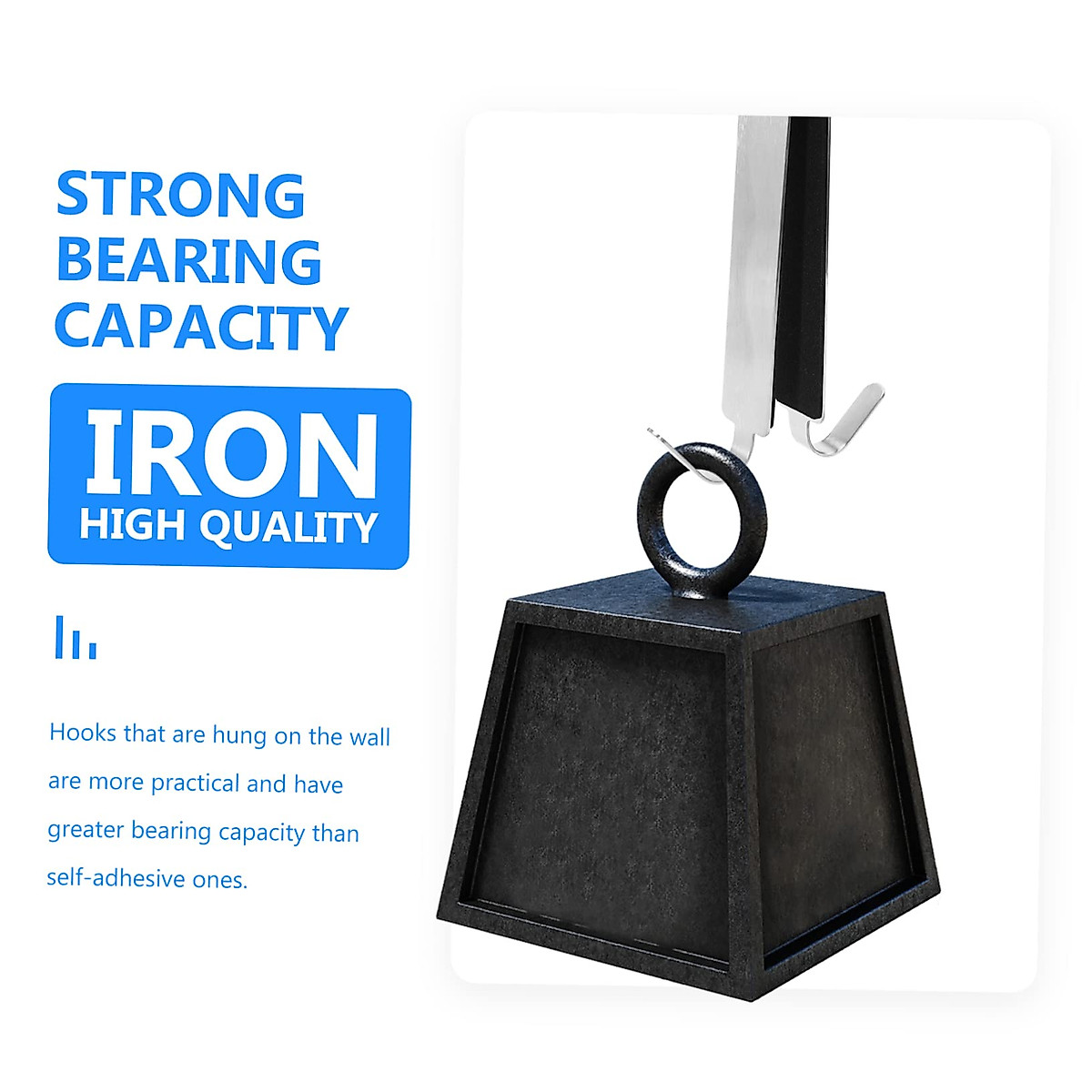 1pc Door Hook Double Sides Hooks Organizer Hooks Punch- Hook Punch Storage Hook Bathroom Hanger Hanging Hook Back Door Hanger Glass Door Hanger Towel Hooks