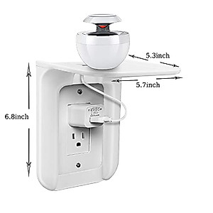 SDlumeiy Standard Vertical Duplex Decorative Socket Bracket，Socket Rack Wall Bracket，Home Wall Shelf for Bathroom Organizer（5.7x5.3x6.8inch） White 2pack