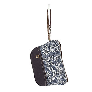 Myra Bag Kilim Upcycled Canvas Wristlet Pouch Bag S-1321