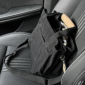 Large Capacity Multi-pocket Casual Canvas Bag Versatile Shoulder Crossbody Tote Bag (White)