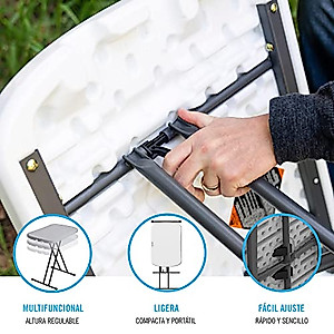 Lifetime 80251 Adjustable Folding Laptop Table TV Tray, 26 Inch, White Granite