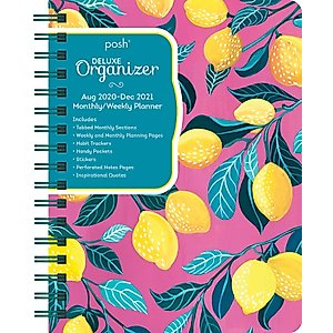 Posh: Deluxe Organizer 17-Month 2020-2021 Monthly/Weekly Planner Calendar: Lemondrops