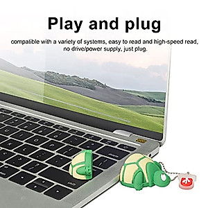 64GB USB Flash Drive Cute Turtle-Shaped, BorlterClamp Funny Memory Stick Cute USB 2.0 Drive Novelty Thumb Drive for External Data Storage, Green