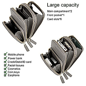 SENLANY Cell Phone Purse Small Crossbody Bag for Women Touchscreen Purse with Cards Slots Phone Purses with Shoulder Strap Green