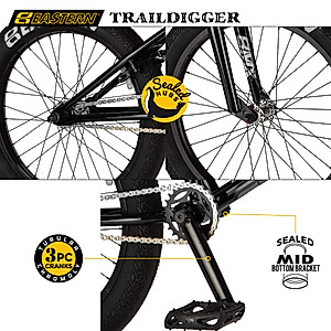 Eastern Bikes Eastern BMX Bikes - Traildigger Model 20 Inch Bike. Lightweight Freestyle Bike Designed by Professional BMX Riders at (Black)