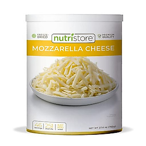 Nutristore Freeze Dried Mozzarella Cheese Shredded | Bulk Emergency Food Supply | Perfect for Camping, Backpacking and Everyday Meals or Snacking | 25 Year Shelf Life | #10 Can