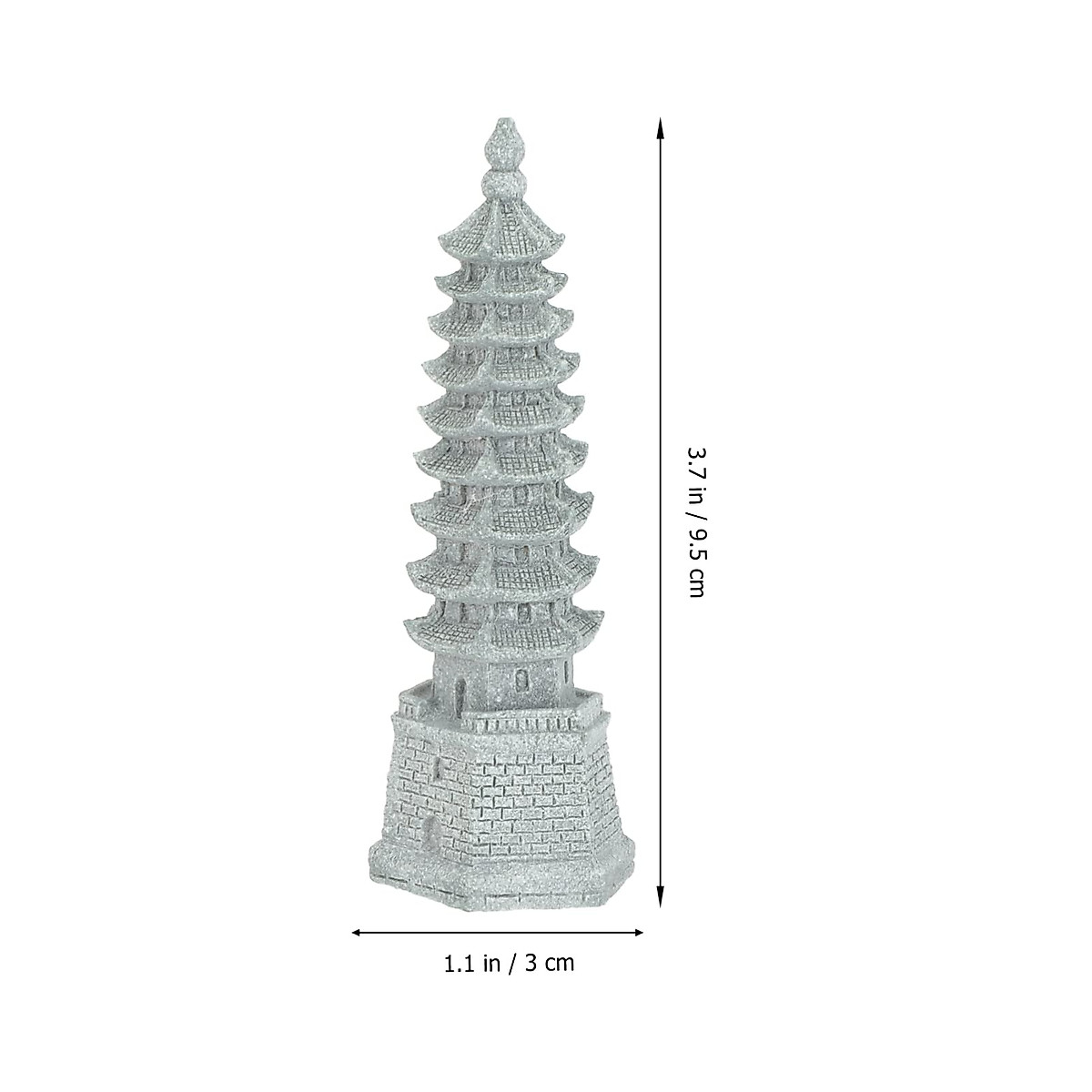 Happyyami Concrete Decoration 3pcs Pagoda Statue Model Miniature Appendix Concrete Micro Landscape Decoration