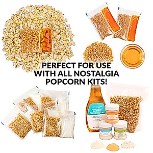 Nostalgia Popcorn Maker Cart, 2.5 Oz Kettle Makes 10 Cups, Retro Classic Popcorn Machine with Interior Light, Measuring Spoons and Scoop, White and Red