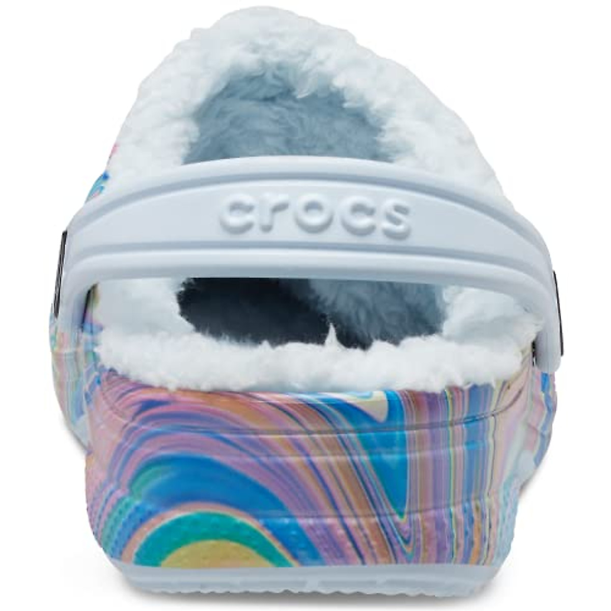 Crocs Baya Lined Clogs, Fuzzy Slippers for Kids and Toddlers, Rainbow Swirl, 13 US Unisex Little